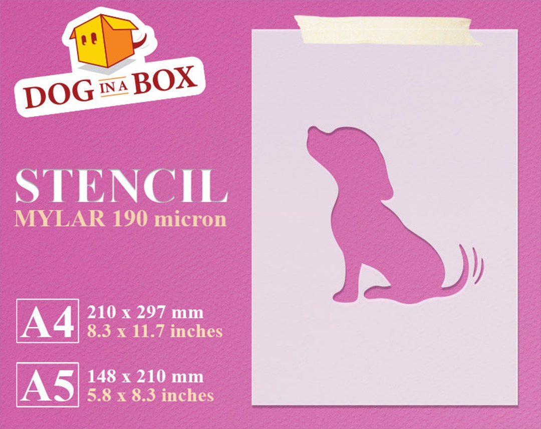 Dog Stencil N.2 - Reusable Stencil, Puppy Dog, Stencil for Painting on ...