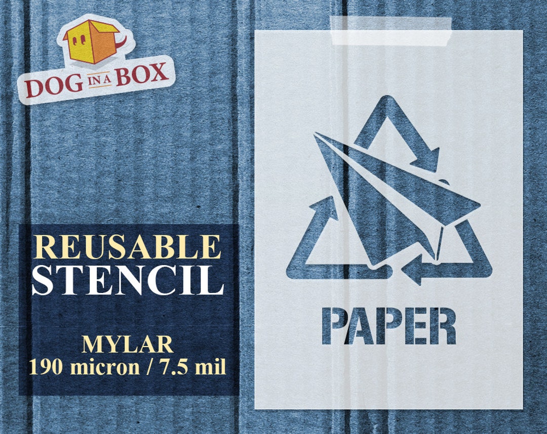Paper Recycling Stencil N.1 - Reusable Paper Trash Stencil, Waste ...