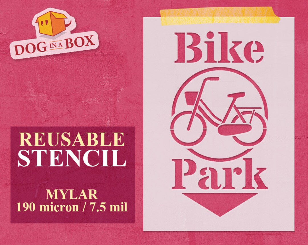 Bike Park Stencil N.2 - Bicycle Parking Reusable Stencil, Cyclist ...