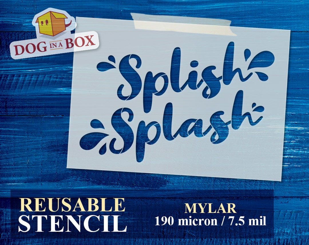 Splish Splash Stencil: Reusable Stencil for Bathroom Decor, Wall ...