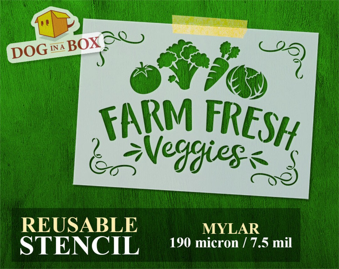 Farm Fresh Veggies Stencil N.2: Reusable Mylar Stencil for Wood Signs ...