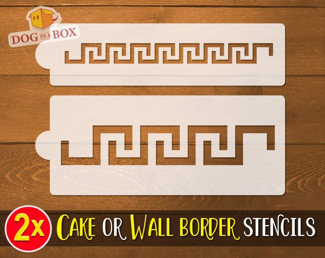 Greek Key Cake Border Stencil: Reusable Wall Decor (set of 2) - Etsy