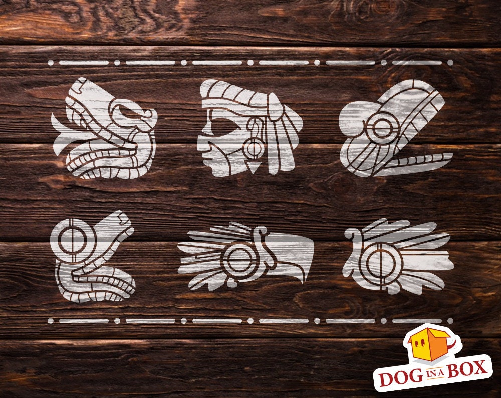 Aztec Symbols stencil n.1 Aztec stencil Nahuatl stencil | Etsy