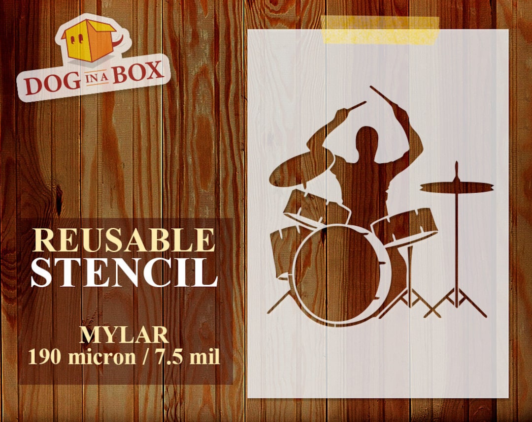 Drummer Stencil: Reusable Rock Band Stencil for Painting on Wall, Wood ...