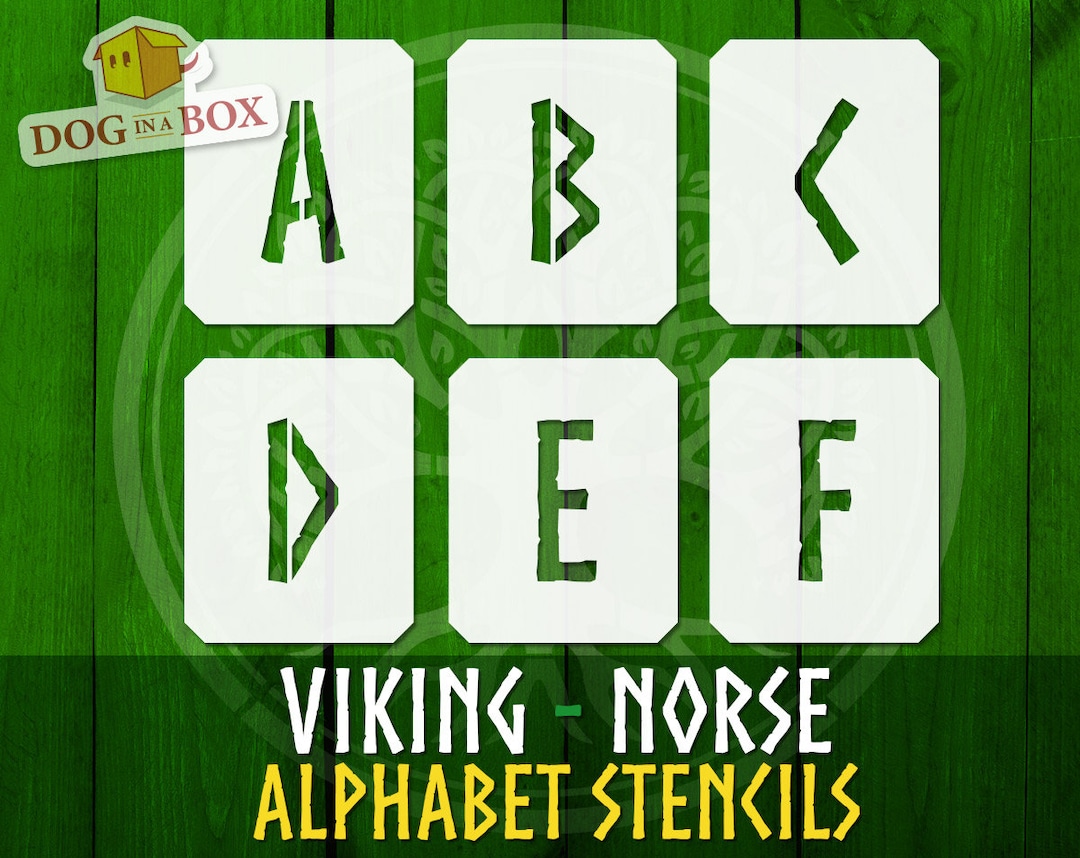Viking - Norse Alphabet Stencils N.1 - Set of 26 Letters Stencil ...