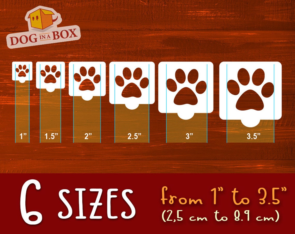 Dog Pawprints Stencils Set of 6 Different Sizes Reusable - Etsy