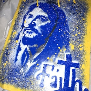 Jesus Stencil N.1 - Reusable Jesus Christ Stencil, Christian Stencil ...