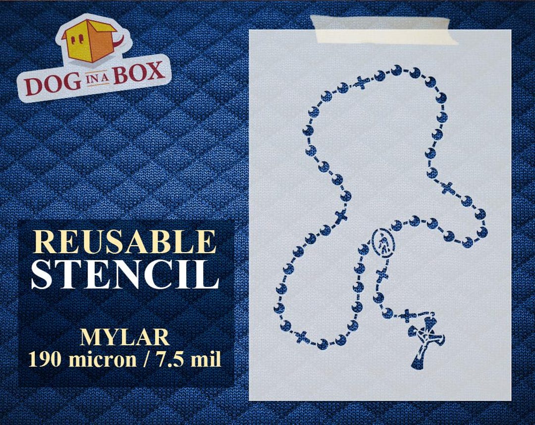 Rosary Stencil N.1 - Reusable Christian Stencil, Catholic Stencil, Pray ...