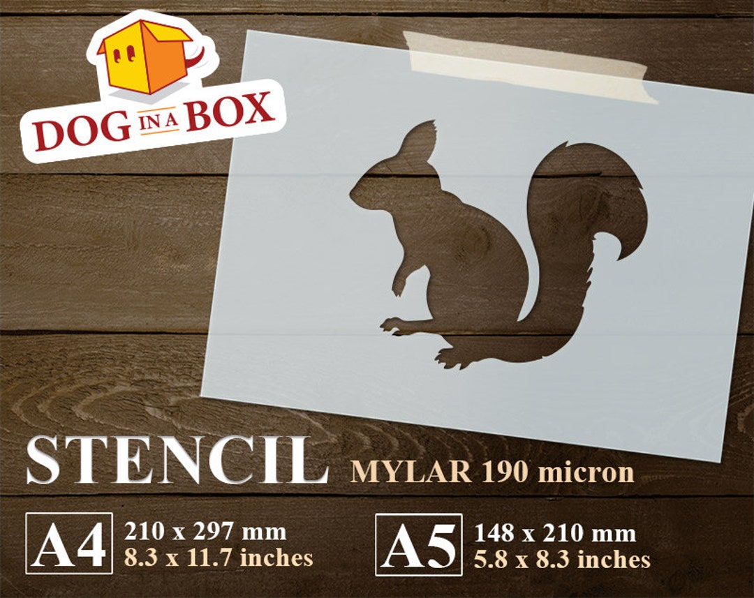 Squirrel Stencil N.2 Reusable Squirrel Silhouette Stencil, Wild Animals ...