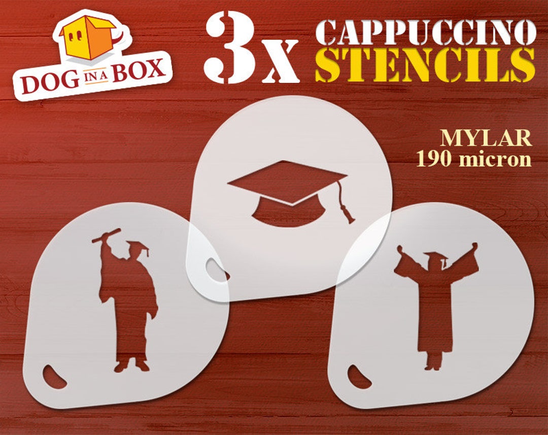 Graduation Stencils: Set of 3 Stencils for Coffee, Cookie, Face ...