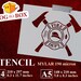 Firefighters Emblem Stencil N.1, Firefighter Stencil, Axes Stencil ...