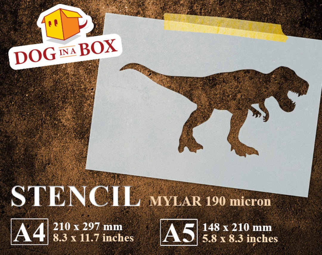Dinosaur Stencil N.7 - Reusable T-rex Stencil, Jurassic Stencil ...