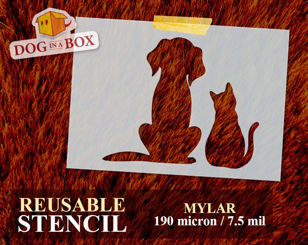 Dog and Cat Silhouette Stencil N.1: Reusable Mylar Pet Stencil - Etsy
