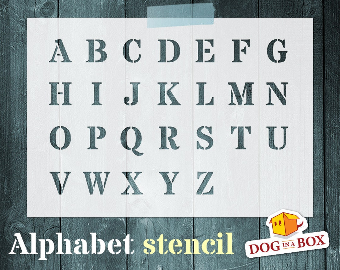 Uppercase Alphabet Stencil Font N.4: Reusable Stencil for Wall Painting ...