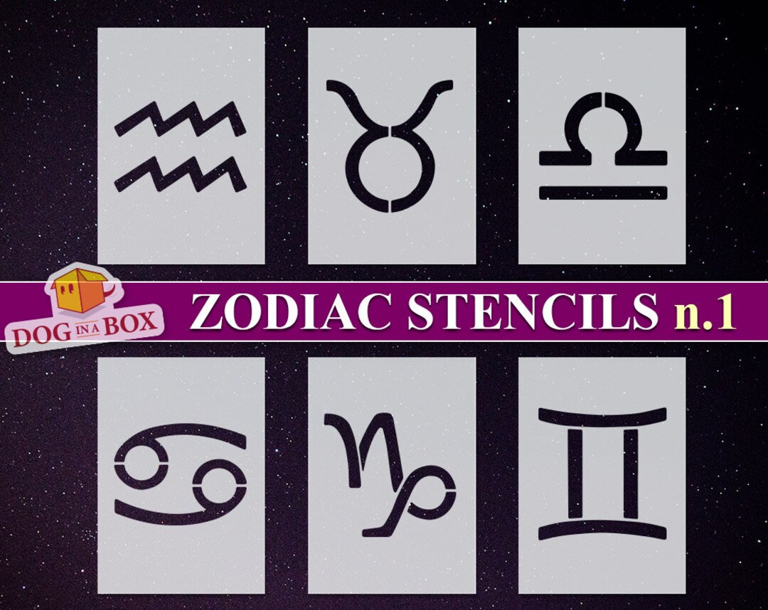Zodiac Sign Stencils | Choose Your Sign | Reusable Horoscope Stencils ...