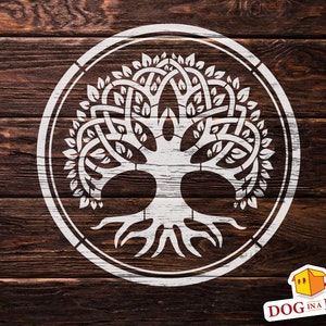 Celtic Tree Stencil N.4, Tree Stencil, Norse Stencil, Tree of Life ...