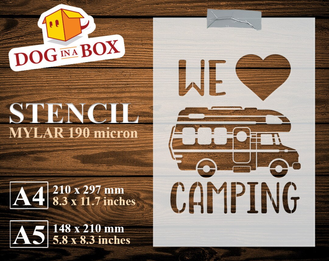 We Love Camping Stencil: Camper & Caravan DIY Decor - Etsy
