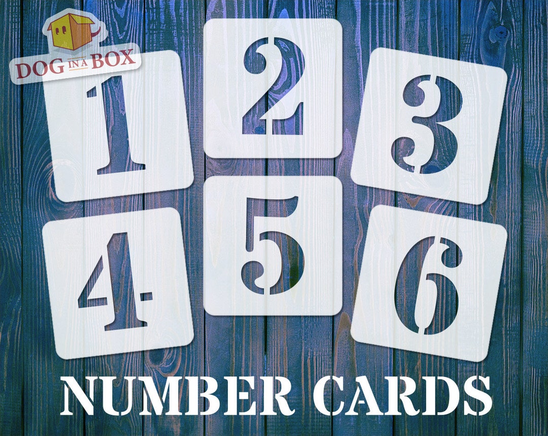 Reusable Numbers Stencils N.4: Set of 10 Reusable Figures Stencils for ...