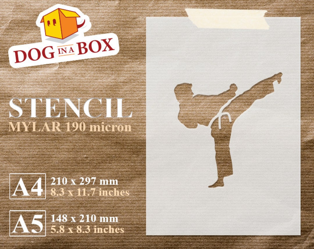 Karate Stencil N.1 - Reusable Martial Art Stencil, Stencil for Painting ...