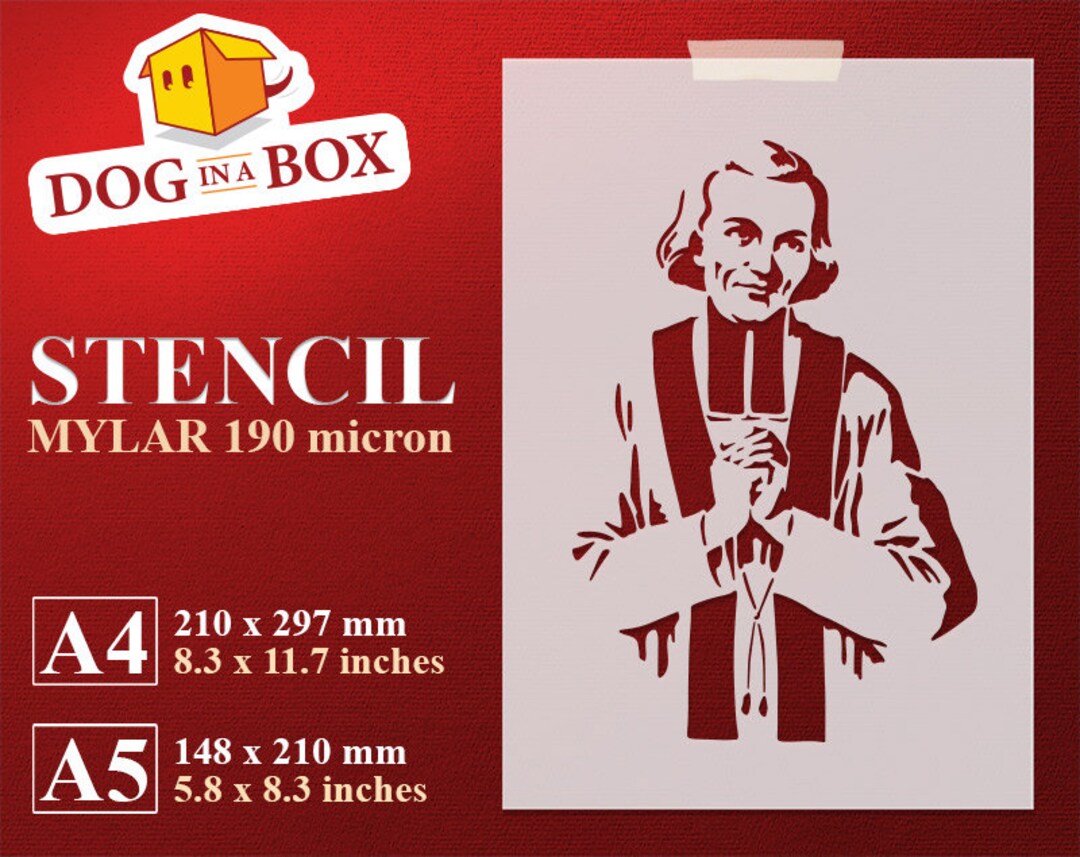 Saint John Vianney Stencil N.1 - Reusable St. John Stencil, Christian ...