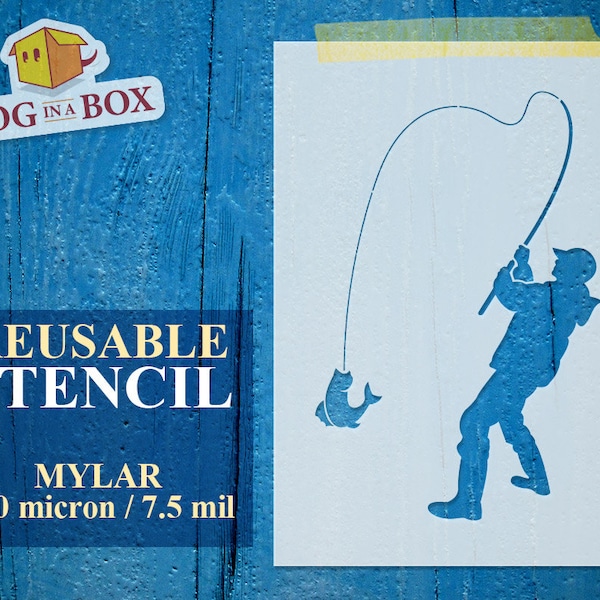 Fishing Stencil - Etsy