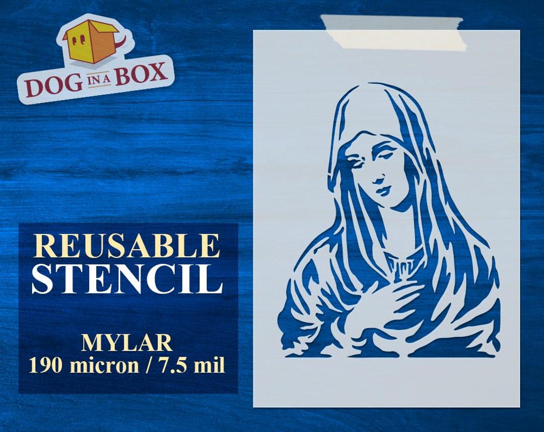 Virgin Mary Stencil N.3 - Reusable Christian Stencil, Our Lady Stencil, Virgin Mary Stencil ...