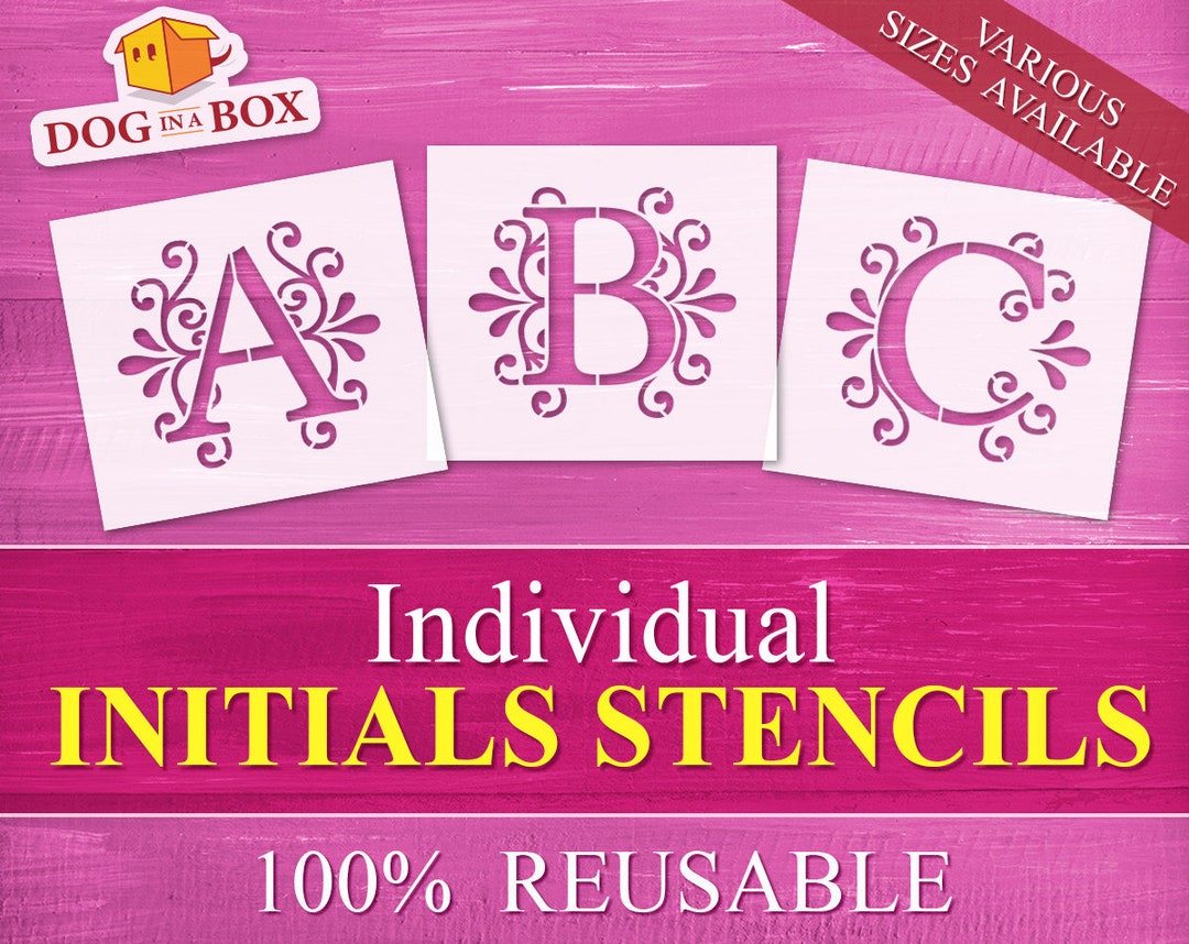 Initials Stencils Individual Alphabet Stencils. Reusable - Etsy