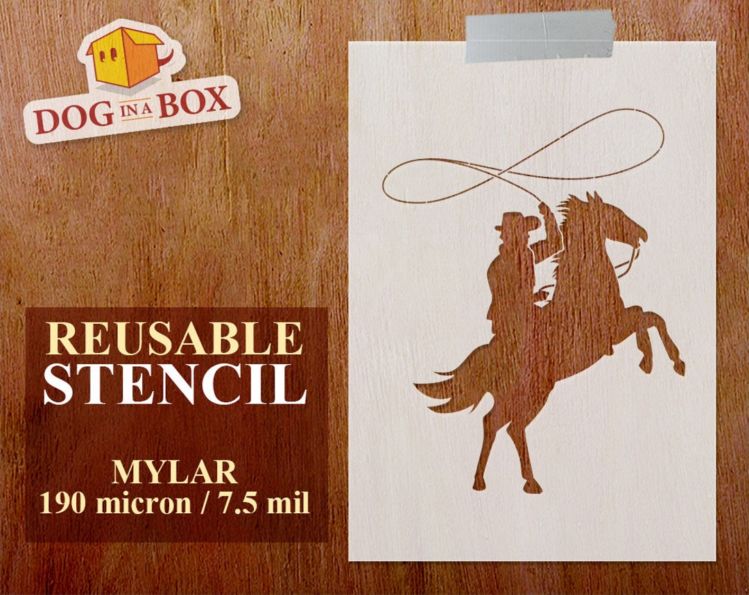 Cowboy Stencil N.1 - Reusable Western Stencil for Country Clubs, Home ...