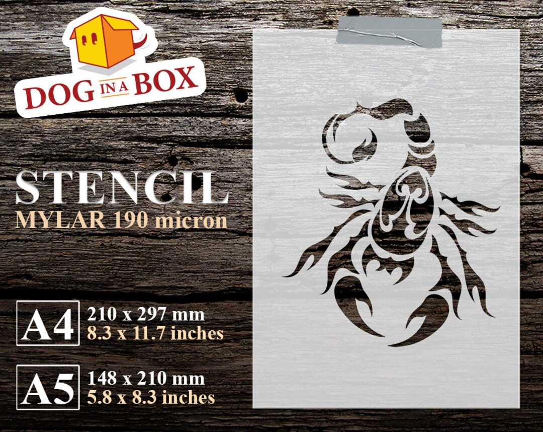 Scorpion Stencil N.3, Skorpio Stencil, Scorpion Stencil, Stencil for ...