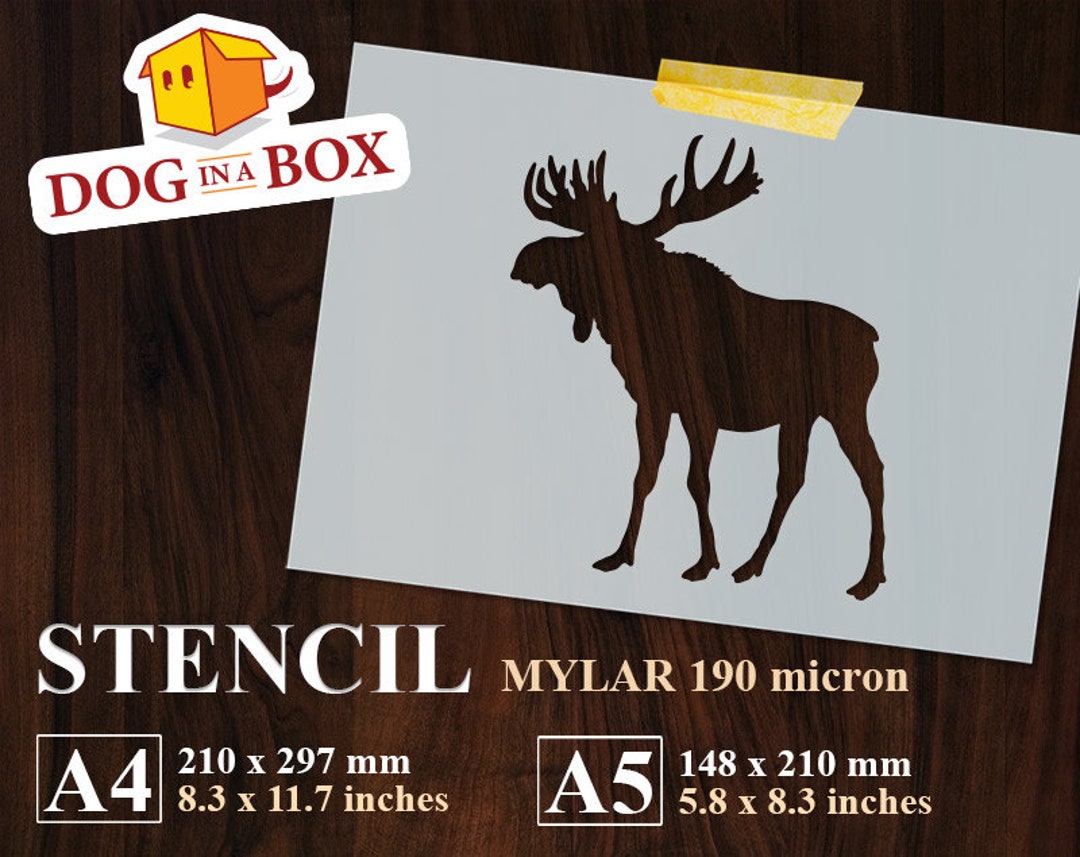 Moose Stencil N.1 - Reusable Wild Nature Stencil, Forest Animal Stencil ...