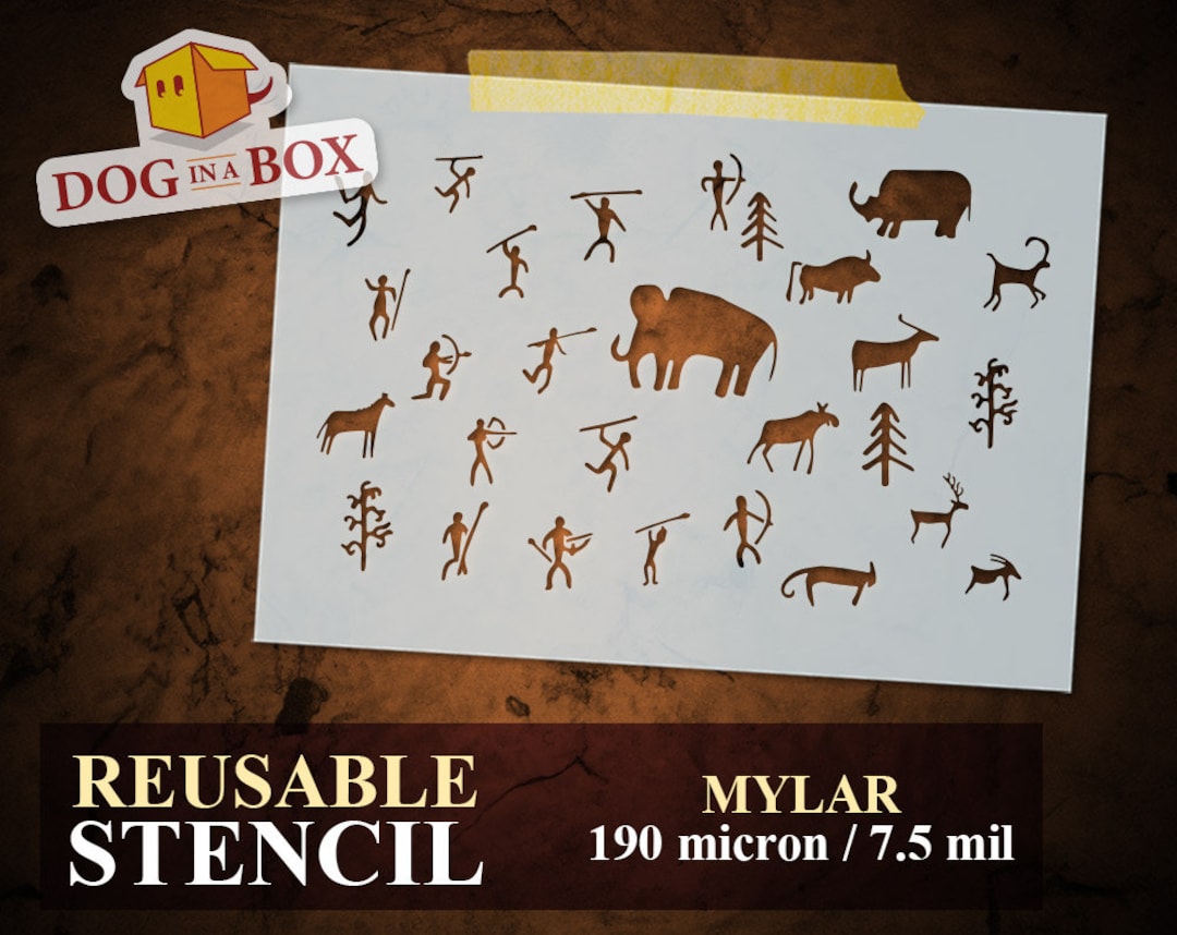 Cave Art Stencil N.5 - Reusable Ancient Paintings Stencil Representing ...