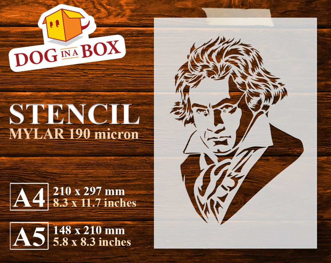 Beethoven Stencil: Reusable Maestro Stencil for Painting on Wall, Wood ...