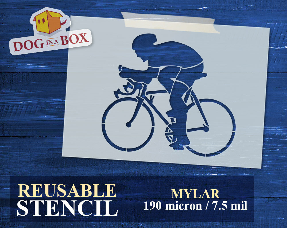 Cyclist Stencil N.2: Reusable Bike Design, Mylar Craft Stencil - Etsy
