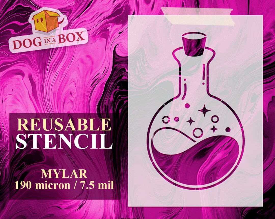 Magic Potion Stencil N.1 Reusable Halloween Witch Potion Stencil for ...