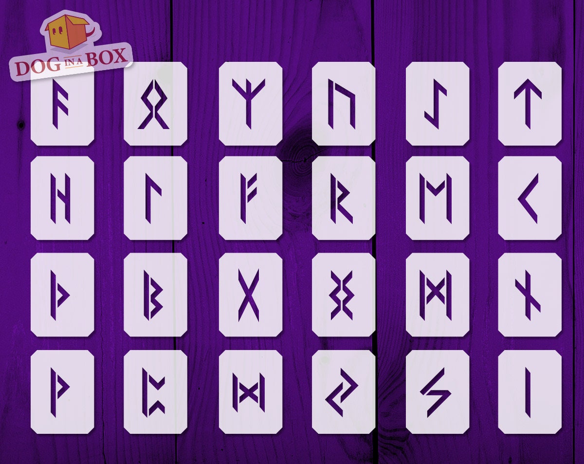 Runes stencils cards Set n.2 24 individual runes rune | Etsy