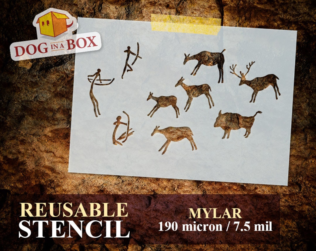 Cave Art Stencil N.4 - Reusable Ancient Paintings Stencil Representing ...