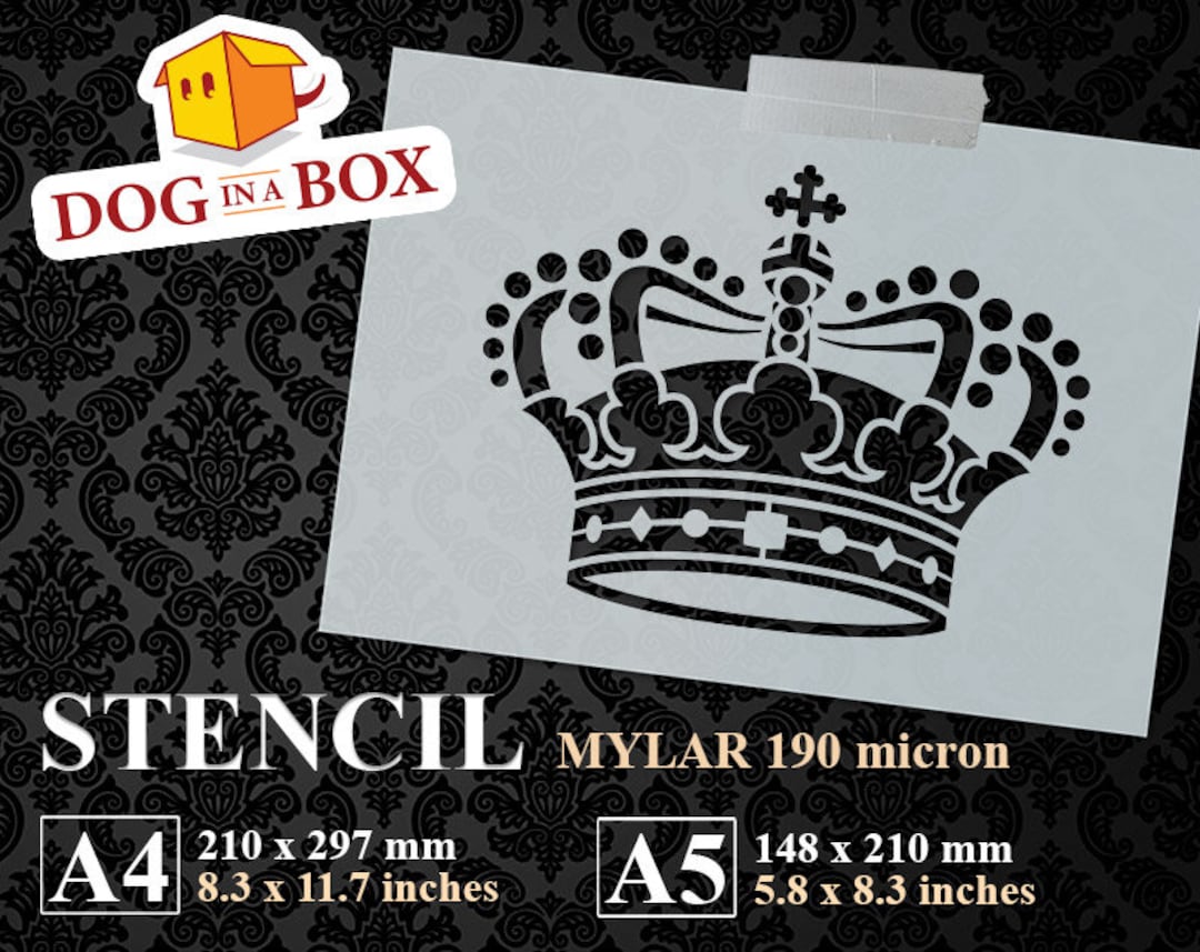 Crown Stencil N.4 - Reusable Queen Stencil, King Stencil, Princess Stencil for Wall Decor or ...