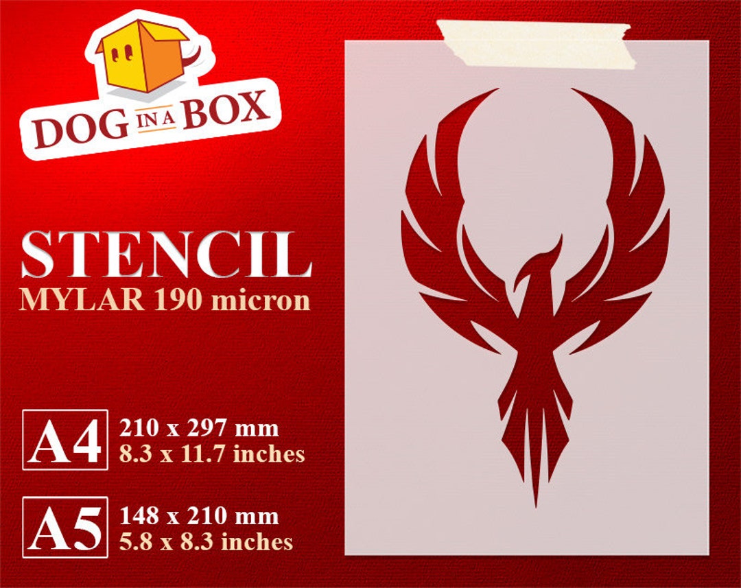 Phoenix Stencil N.2 - Reusable Stencil for Wood Signs, Fabrics and ...