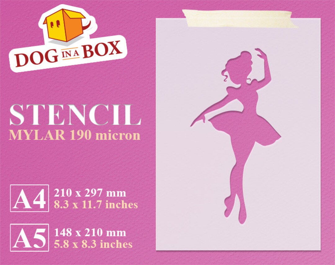 Ballerina Stencil N.4 - Reusable Ballet Stencil, Dancer Stencil ...