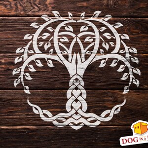 Celtic Tree Stencil N.5, Tree Stencil, Norse Stencil, Tree of Life ...