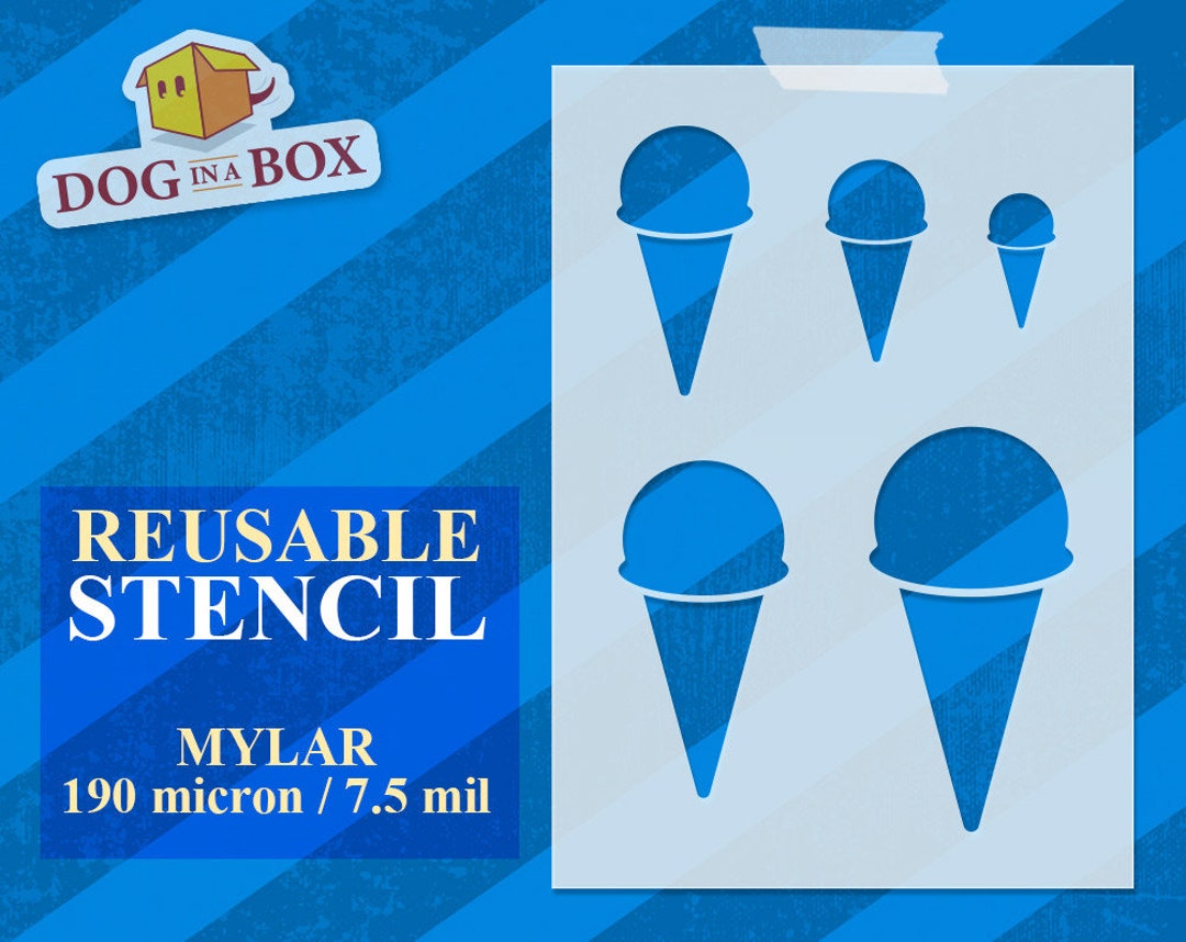 Ice Cream Stencil Set N.2: Reusable Mylar Stencils for Painting & Decor ...