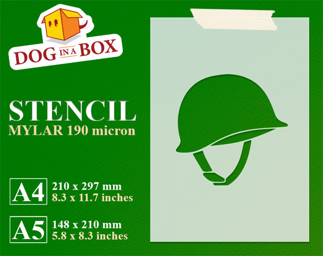 WWII Helmet Stencil: Reusable Mylar Army Design - Etsy