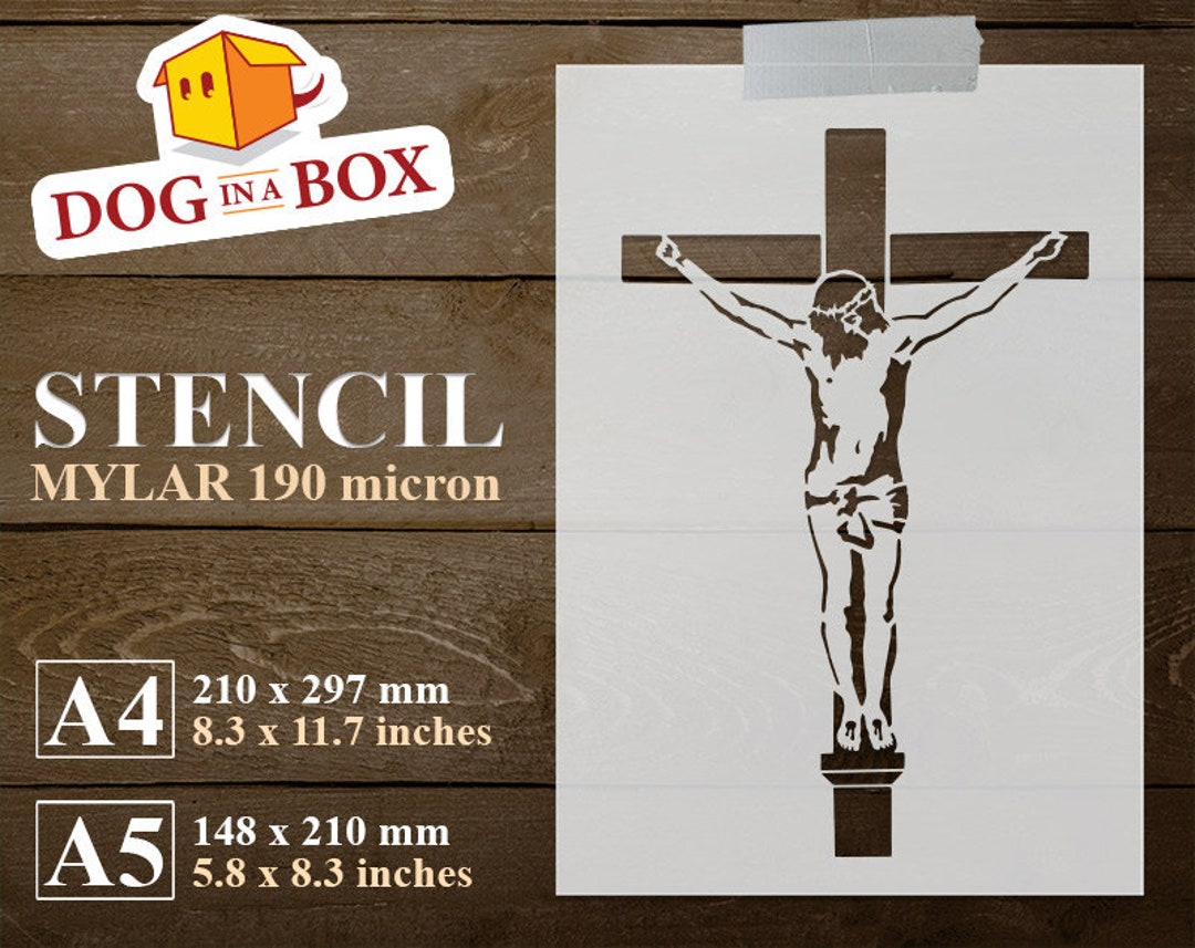 Jesus Stencil N.4 - Reusable Jesus on the Cross Stencil, Christian ...