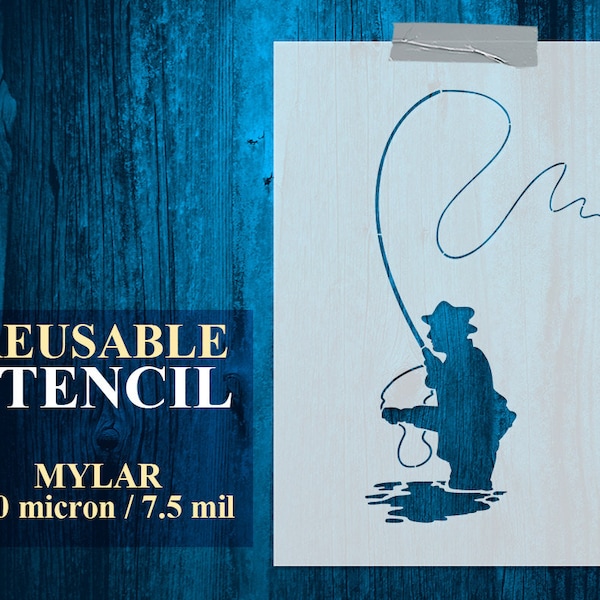 Fishing Stencil - Etsy