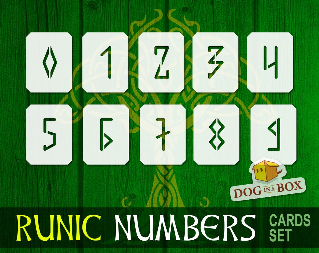 Runen Zahlenschablonen n.1 - Set von 10 wiederverwendbaren ...