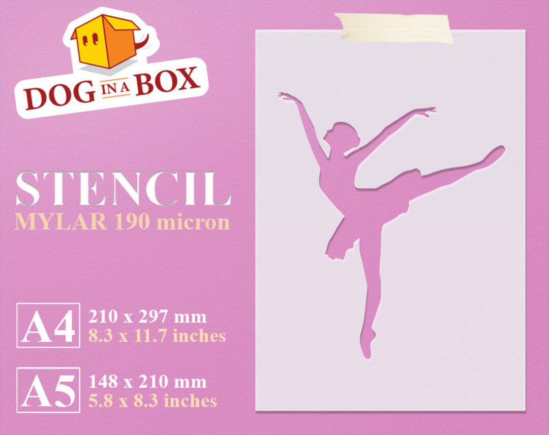 Ballerina Stencil N.5 Reusable Ballet Stencil, Dancer Stencil, Princess ...