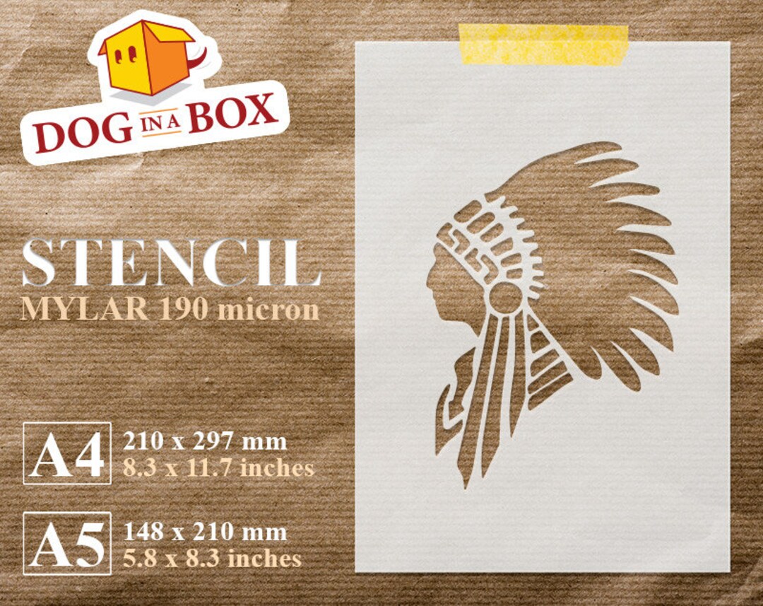 Native American Stencil N.1 - Reusable Indian Chief Stencil, Tribe ...