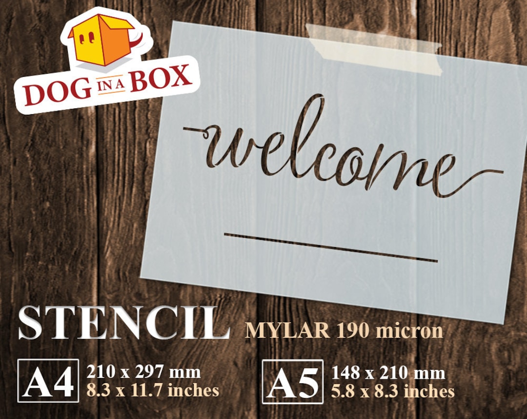 Welcome Stencil N.3 - Reusable Stencil for Wood Signs and Painting ...