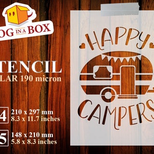 Happy Campers Stencil N.3 Reusable Camping Stencil, Stencil for Wood ...