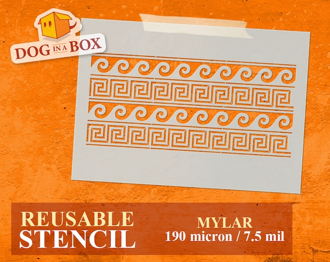 Greek Decorative Motifs Stencil #3 , for Walls, Art and Furniture. ST98 ...